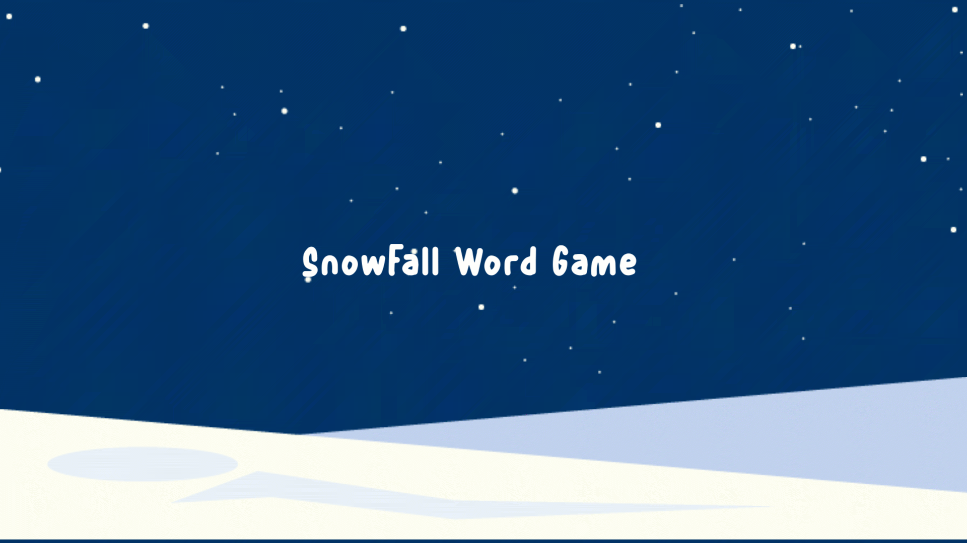 SnowFall Word Game - SnowFall - GDWC - The Game Development World ...
